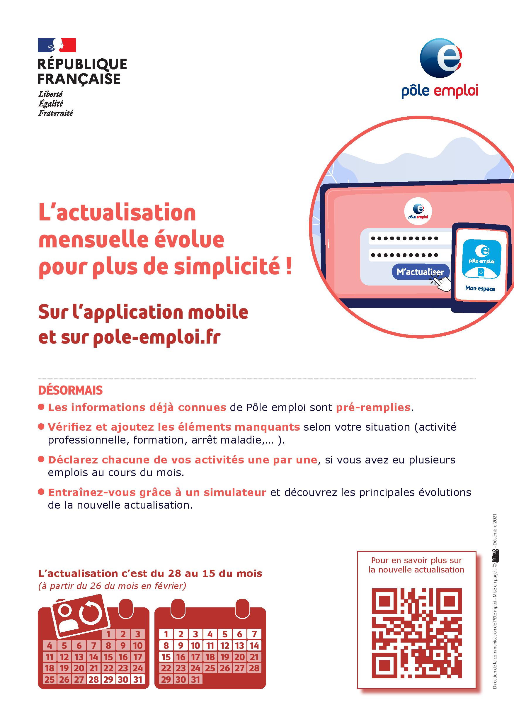 Actualisation mensuelle pour les demandeurs d'emploi | Portail